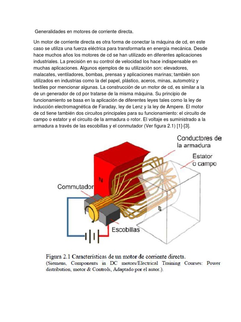 Generalidades en Motores de Corriente Directa | Corriente eléctrica ...