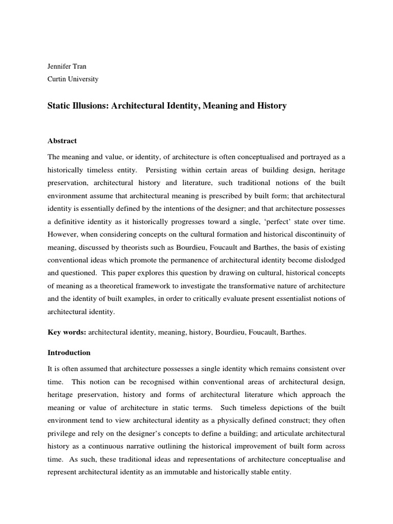 Rethinking Architectural Identity and Meaning | PDF | Identity (Social ...