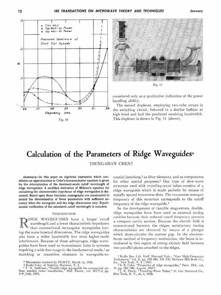 calculation of the parameters of ridge waveguide.pdf | Waveguide | Waves