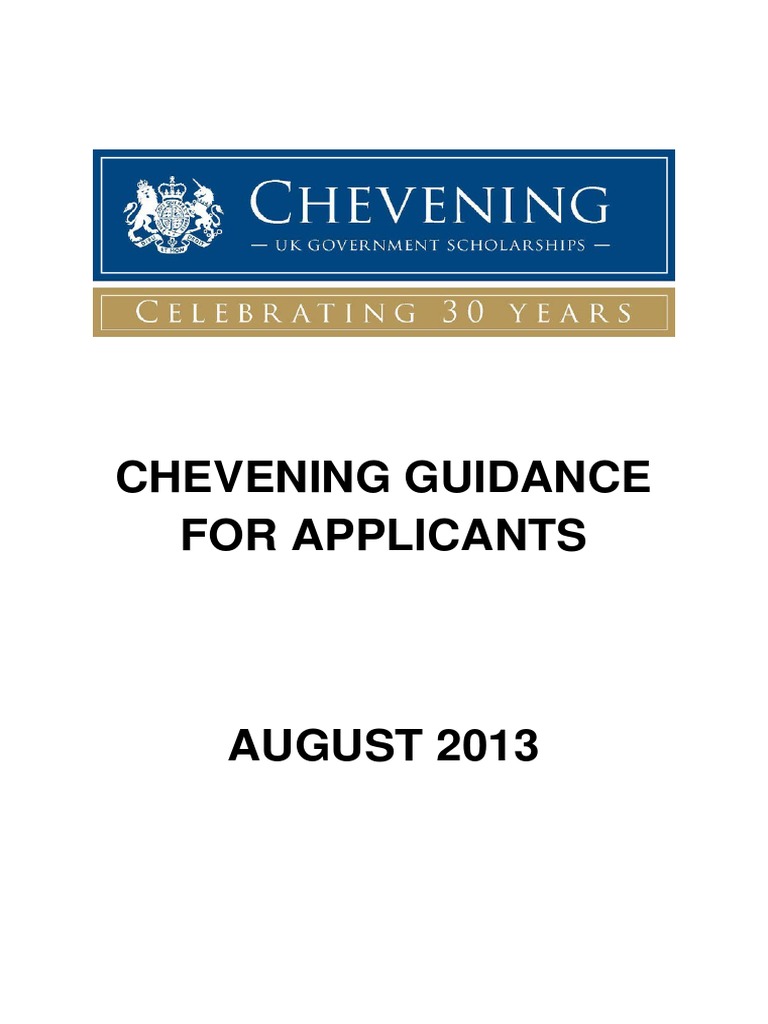 Chevening Scholarship Guide 2013 | PDF