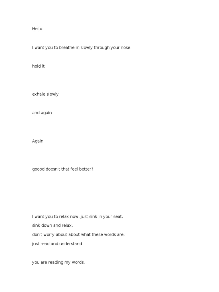 Hypnosis Script | PDF