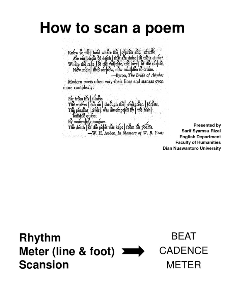 Rhythm, Meter, and Scansion Made Easy | PDF | Metre (Poetry ...