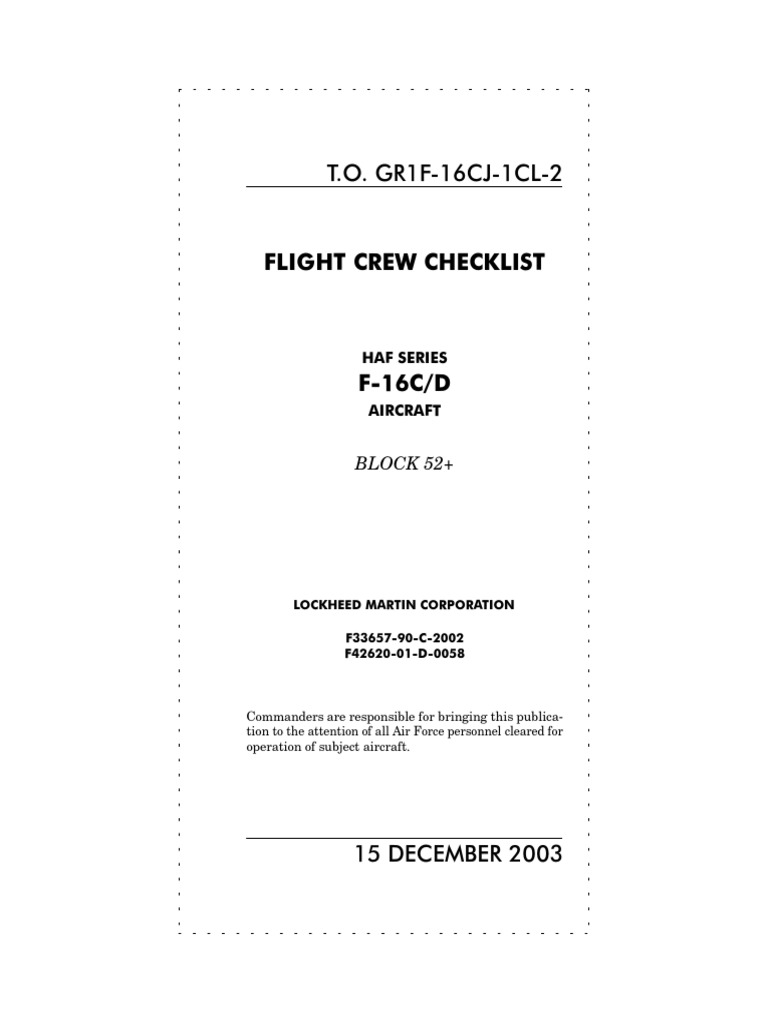 HAF F16 FlightChecklist PDF | PDF | Takeoff | Cockpit