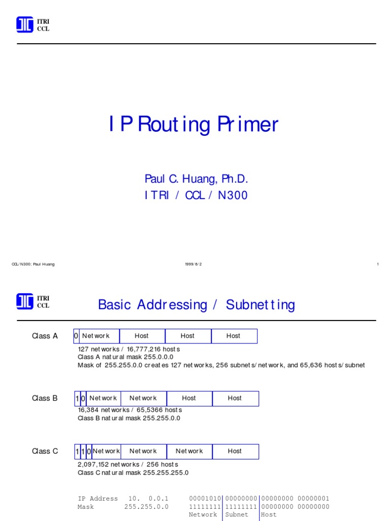 IP Routing Primer | Download Free PDF | Ip Address | Computer Network