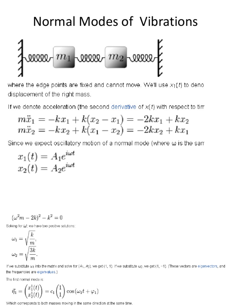 2dof Vibrations .2 | PDF | Eigenvalues And Eigenvectors | Matrix (Mathematics)