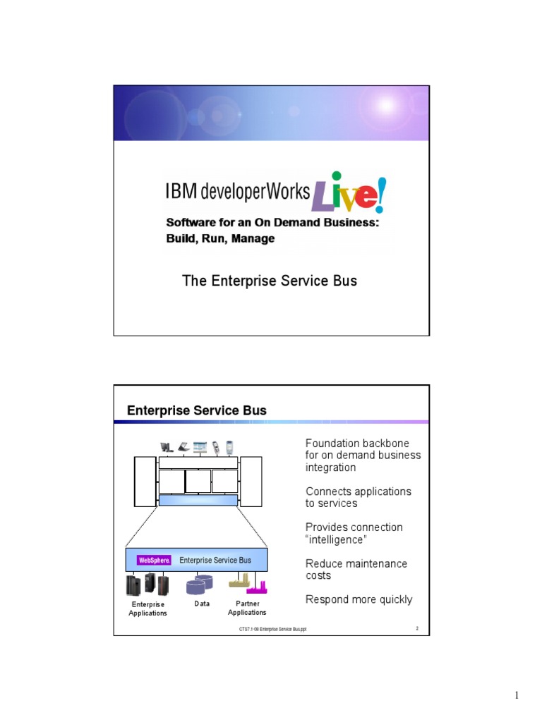 IBM Enterprise Service Bus Overview | PDF | Systems Architecture ...