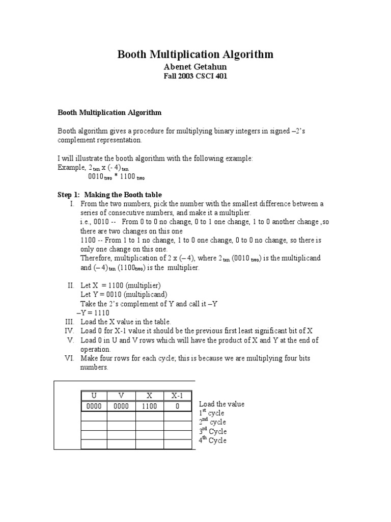 Booth Multiplication PDF | PDF | Multiplication | Algorithms