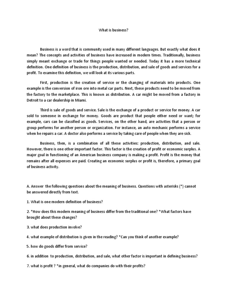What Is Business PDF