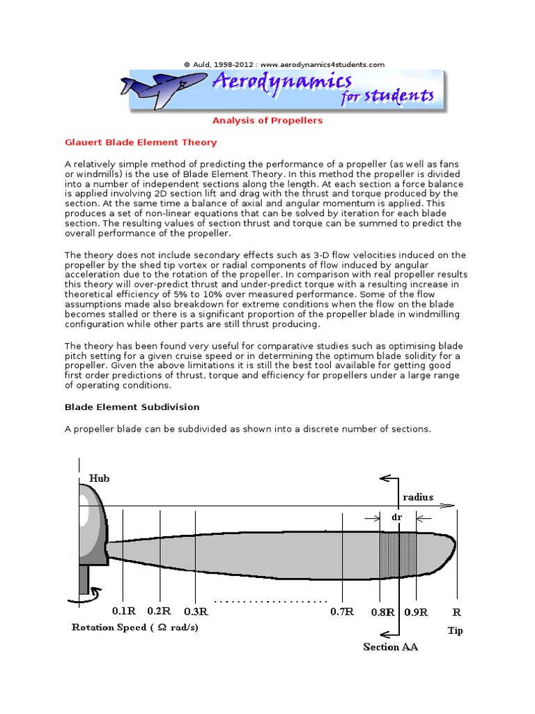 Blade Element | PDF | Propeller | Thrust