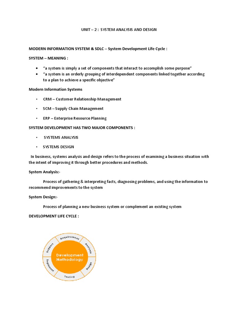 SYSTEM ANALYSIS AND DESIGN Unit 2 | PDF | Feasibility Study | Software Development Process