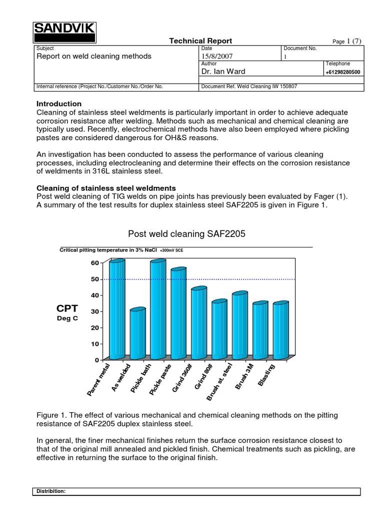 Weld Cleaning Methods | PDF | Corrosion | Stainless Steel