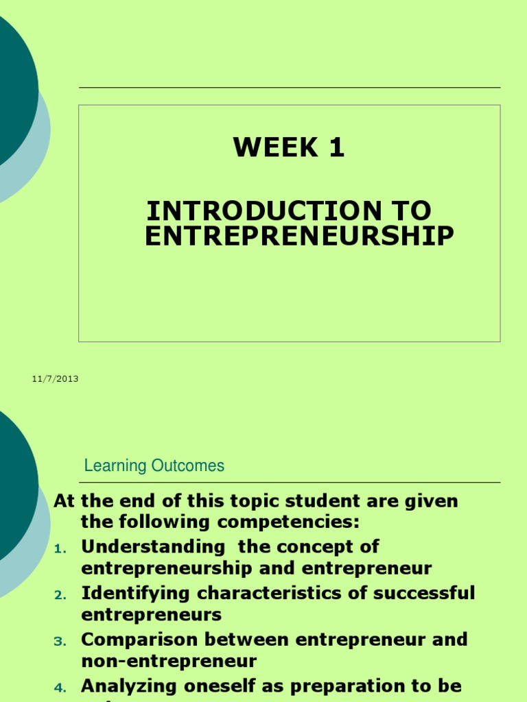 Nota Keusahawanan Week 1 (Introduction) | PDF | Entrepreneurship ...