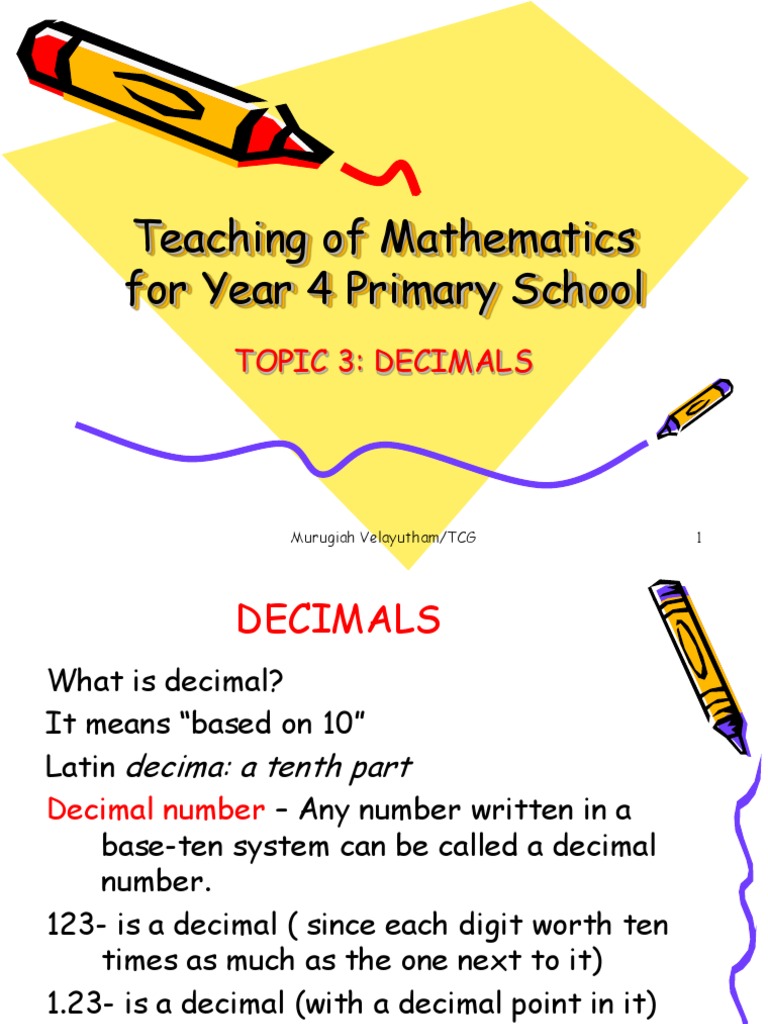 Year 4 Math: Understanding Decimals | PDF | Fraction (Mathematics ...