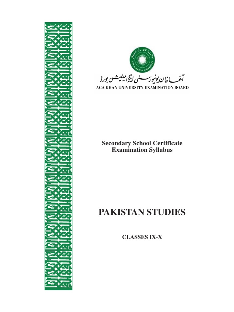 Pakistan Studies | PDF | Muhammad Ali Jinnah | Curriculum