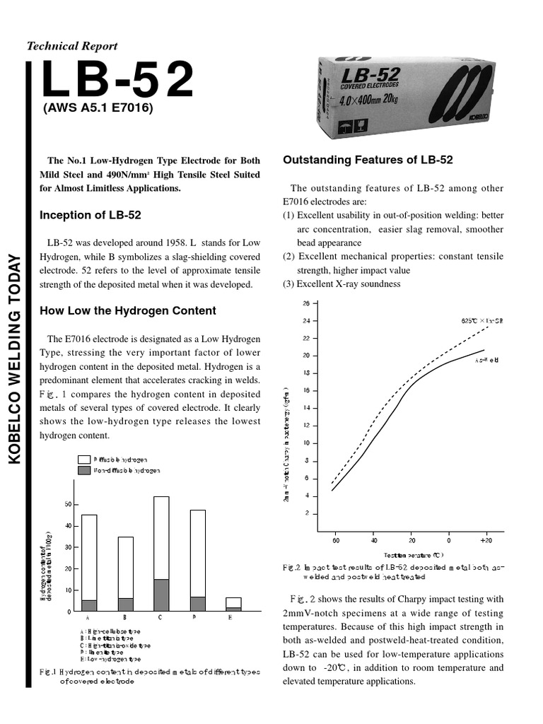 Technical Report on LB-52 Low-Hydrogen Electrode: Outstanding Features ...