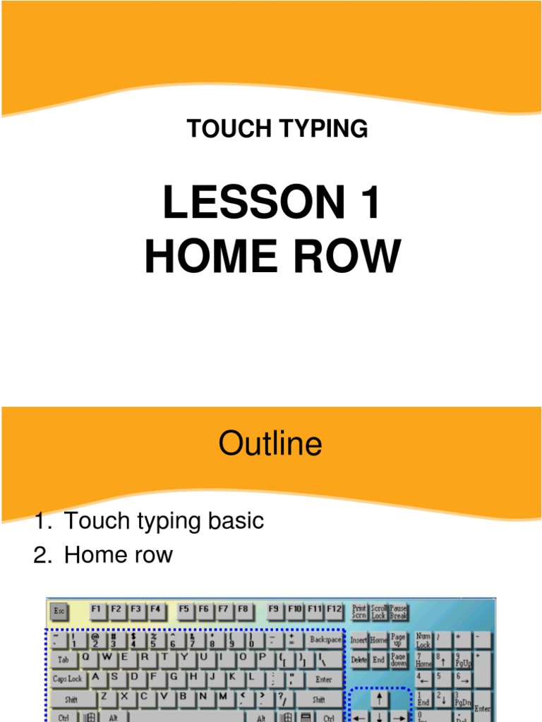 Touch Typing - Lesson1-Home Row | PDF | Language Arts & Discipline ...