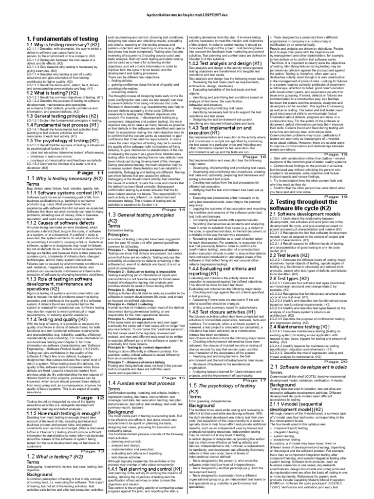 ISTQB Foundation Level Syllabus | PDF | Business