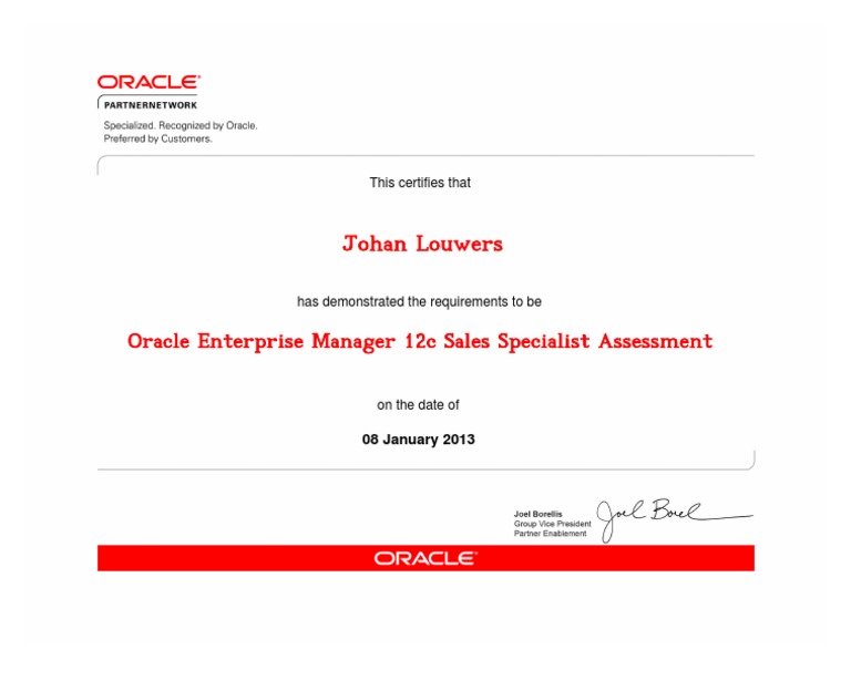 Oracle Enterprise Manager 12c Certification | PDF