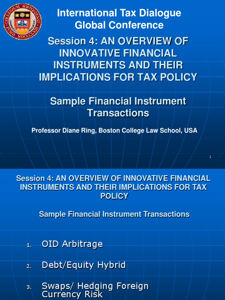 Session 4: An Overview of Innovative Financial Instruments and Their ...