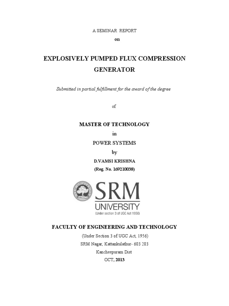 Explosively Pumped Flux Compression Generator | PDF | Electric ...