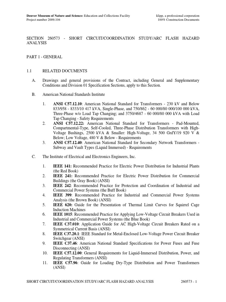 Short Circuit Coordination Study Arc Flash Hazard Analysis PDF | PDF ...
