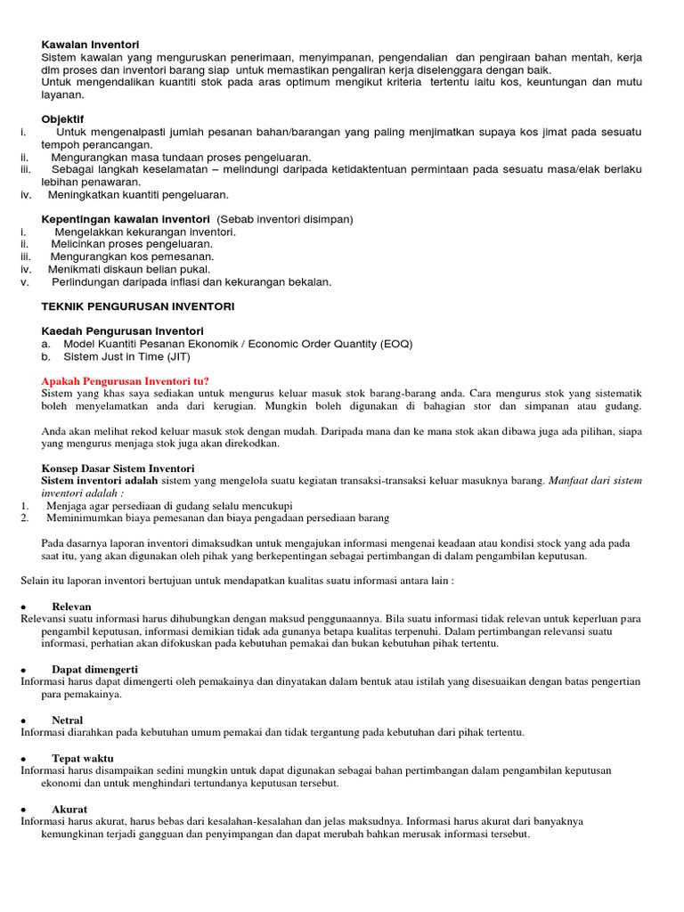 Kawalan Inventori | PDF