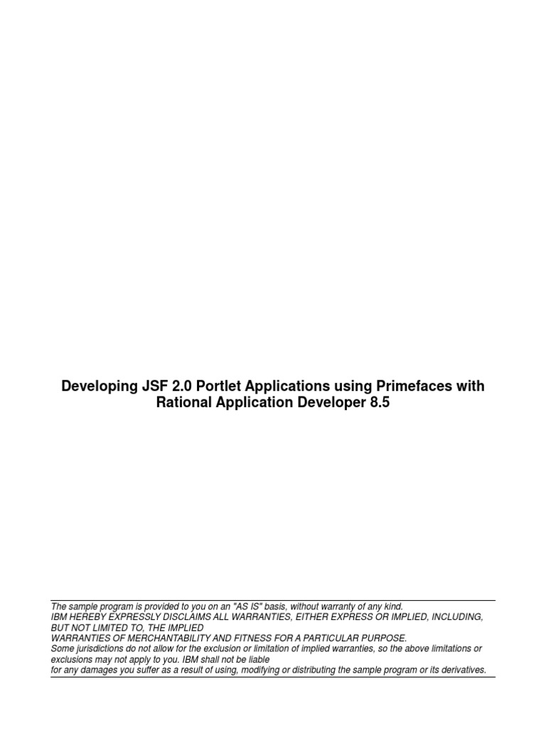 JSF 2.0 Portlet Using PrimeFaces PDF | PDF | Implied Warranty | Java ...