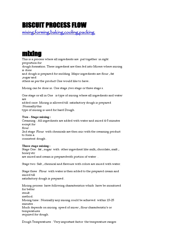 BISCUIT PROCESS FLOW.docx | Dough | Breads