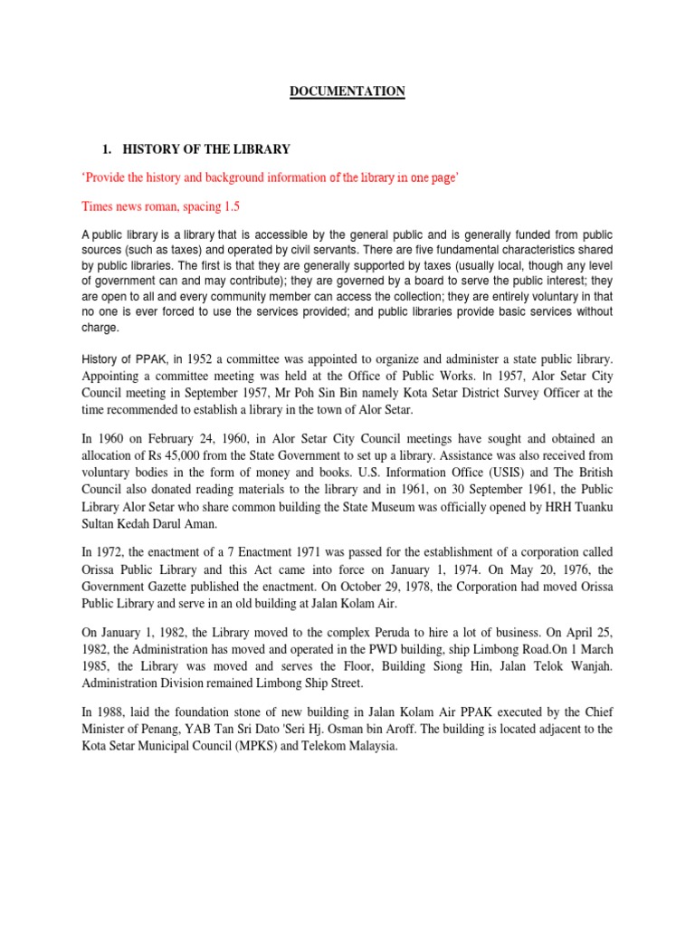 History of Alor Setar Public Library | PDF