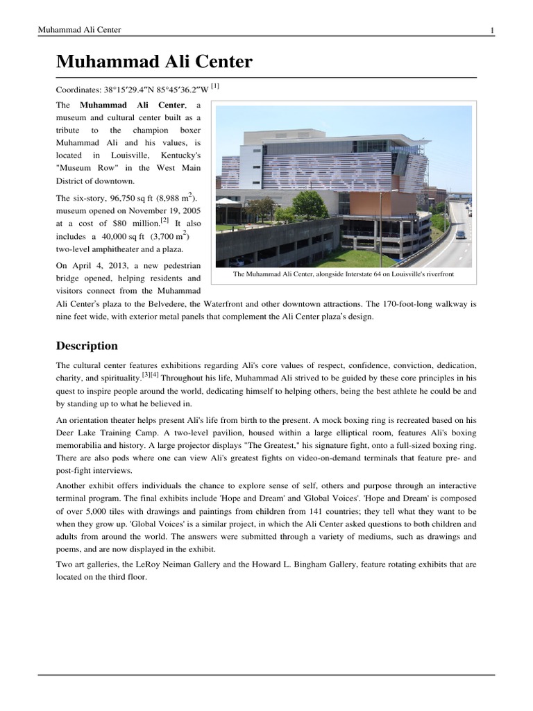 Muhammad Ali Center PDF | PDF | Muhammad Ali | Creative Commons License