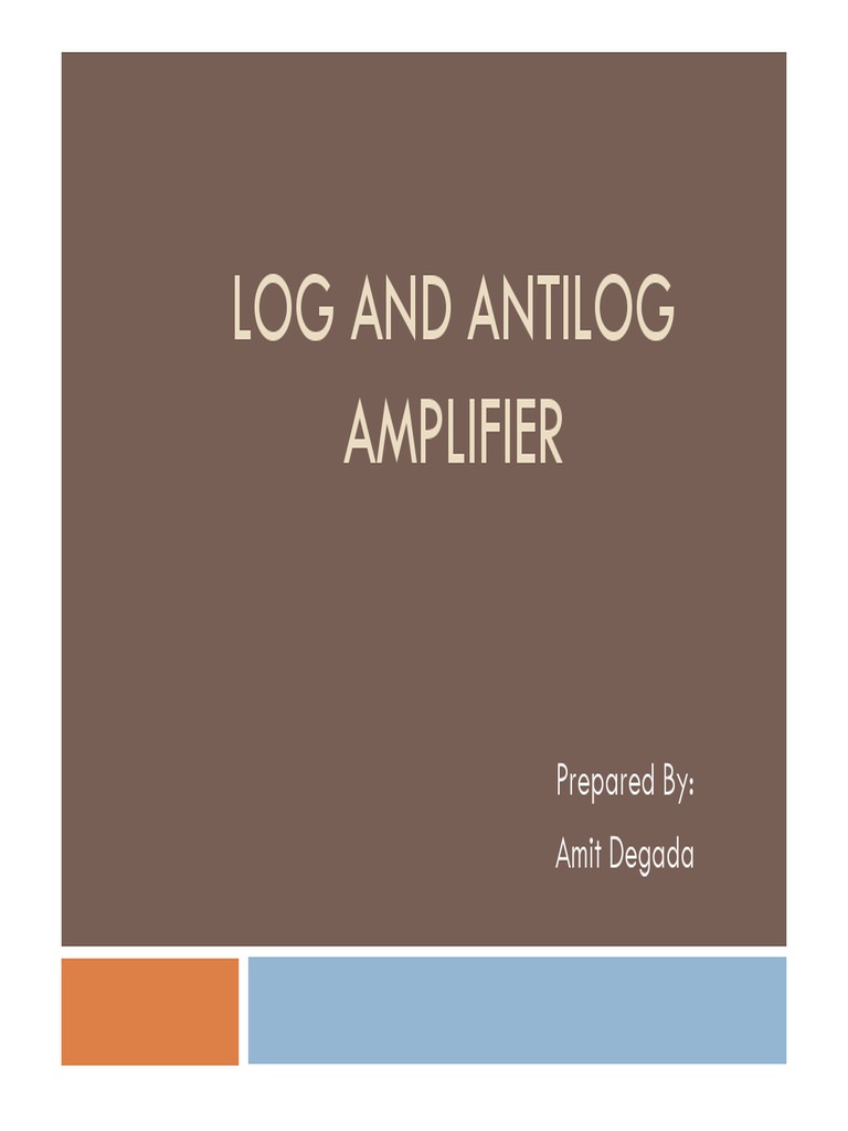 Log and Antilog Amplifier PDF | PDF