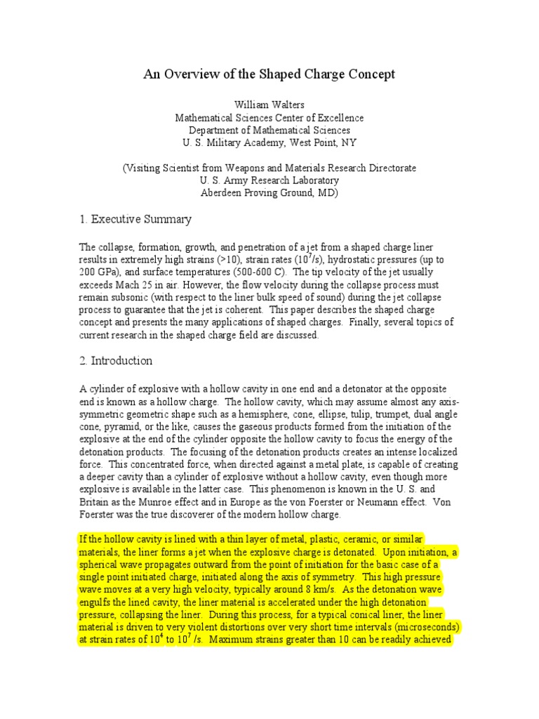 Understanding Shaped Charges | PDF | Explosive Material | Impact Crater