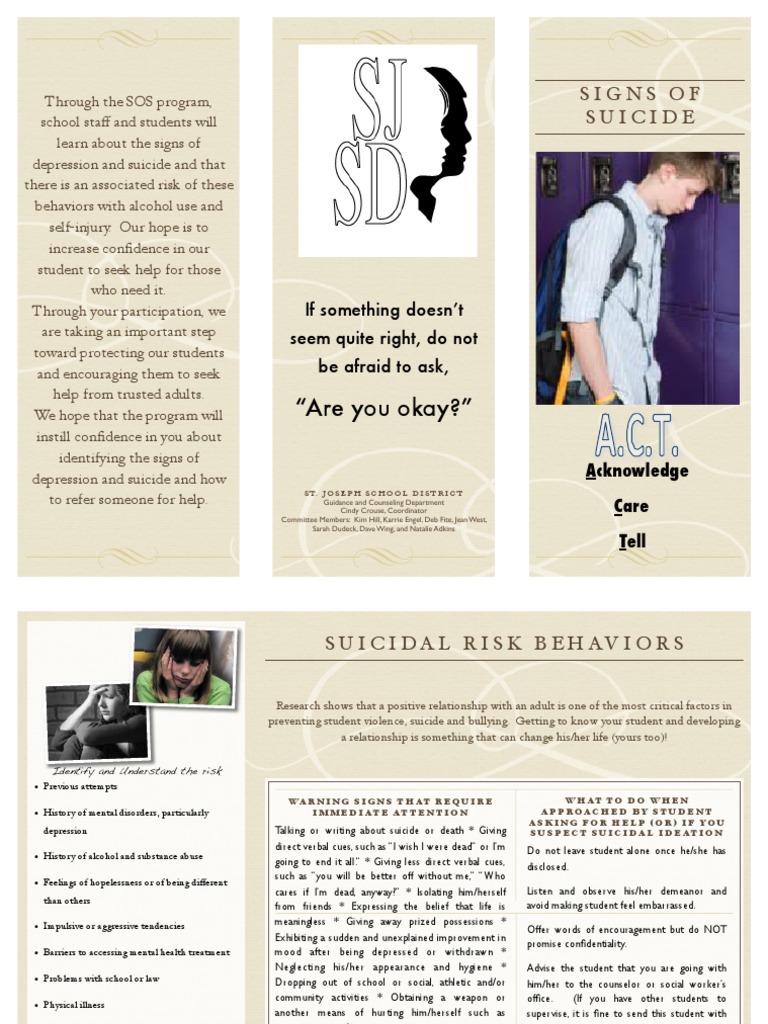 SOS Revised Brochure - 2012 | PDF | Suicide | Depression (Mood)