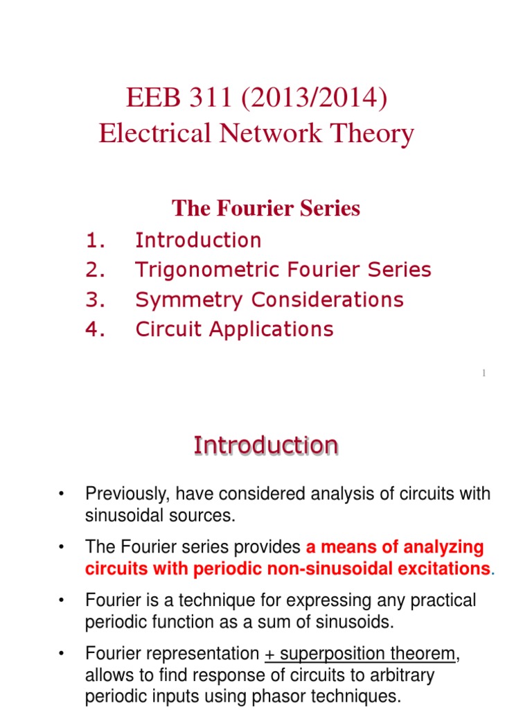 Network Theory-Electrical and Electronics Engineering-The Fourier ...