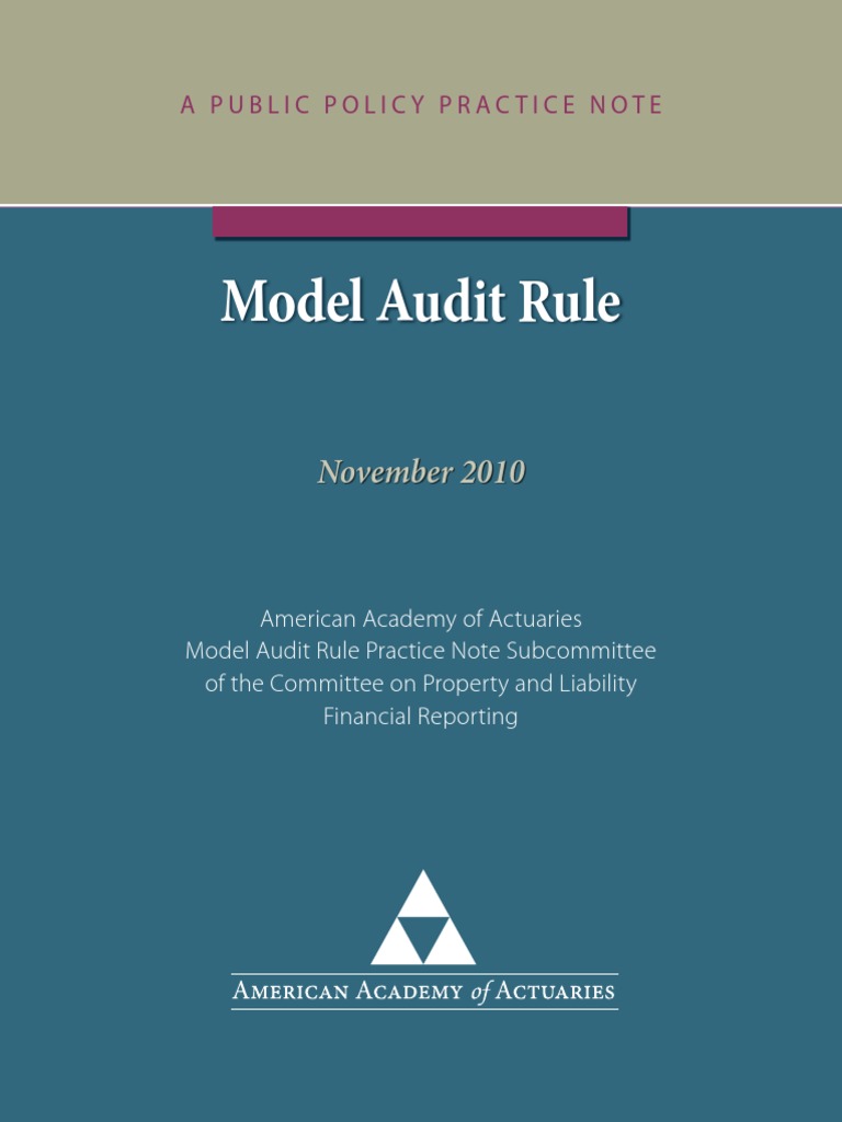 MAR Model Audit Rule .pdf | Sarbanes–Oxley Act | Reinsurance