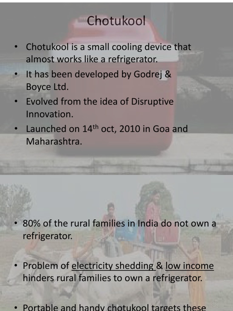 Chotukool: Affordable Cooling for Rural India | PDF | Refrigerator | Litre