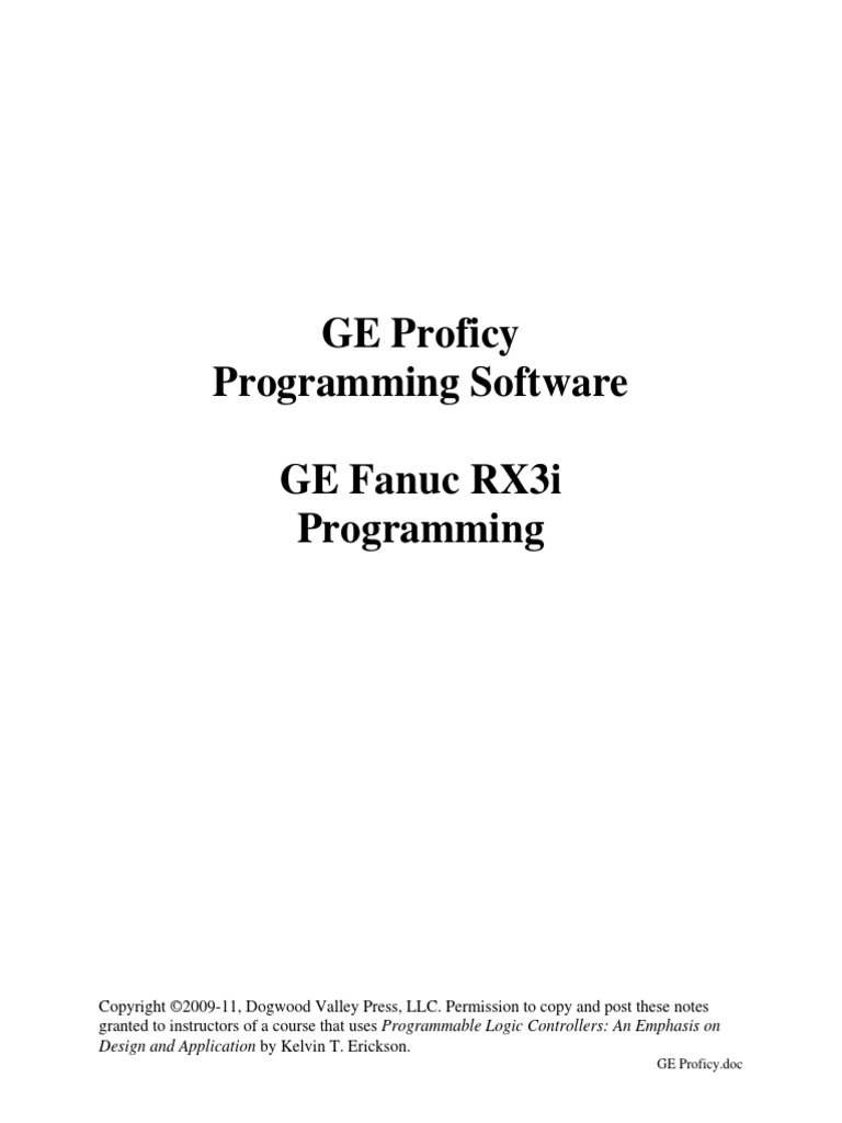 GE Proficy Programming Software RX3i PDF | PDF | Programmable Logic ...