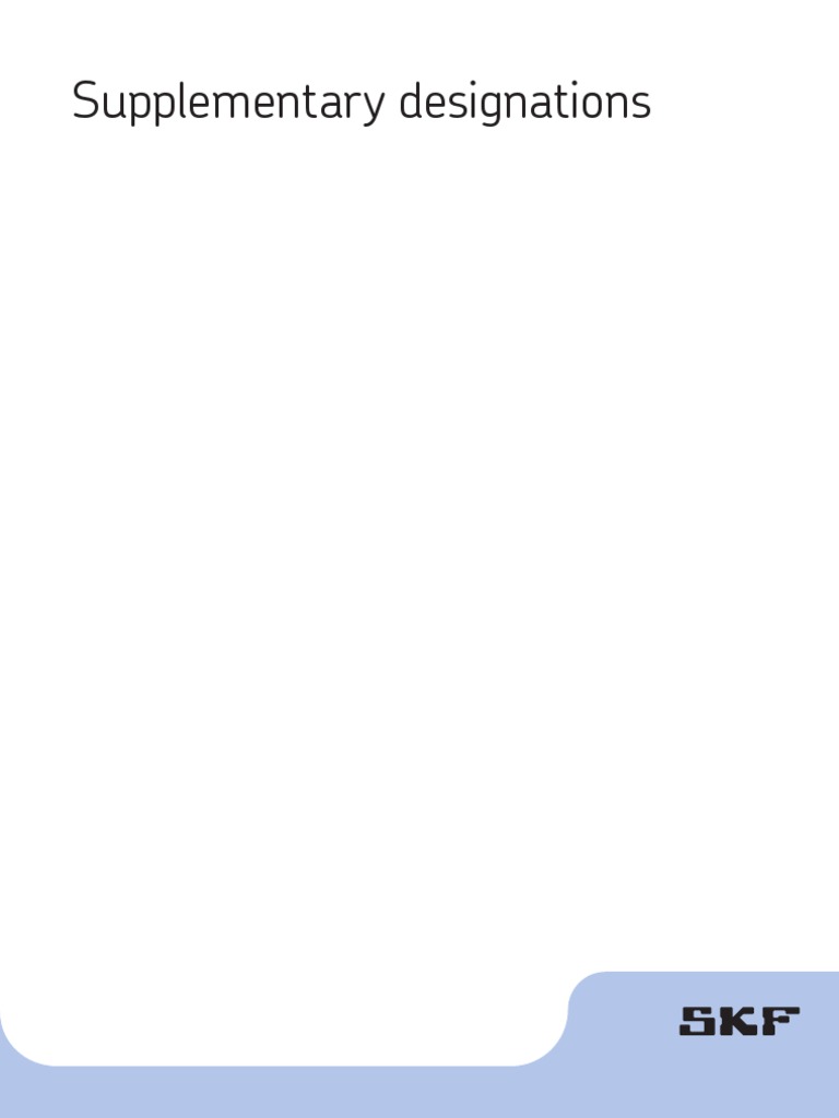 SKF Bearing Designations | PDF | Bearing (Mechanical) | Engineering ...