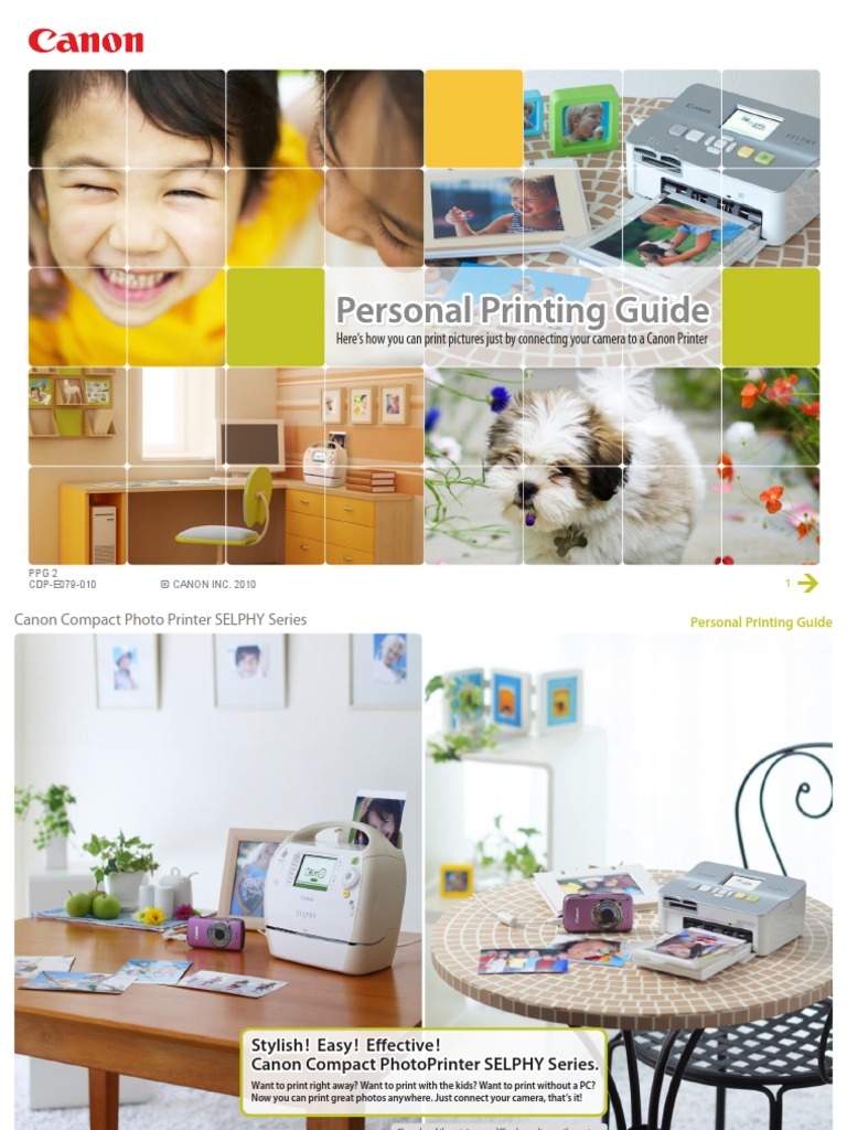 Canon SELPHY Photo Printing Guide | PDF | Canon Inc. | Printer (Computing)