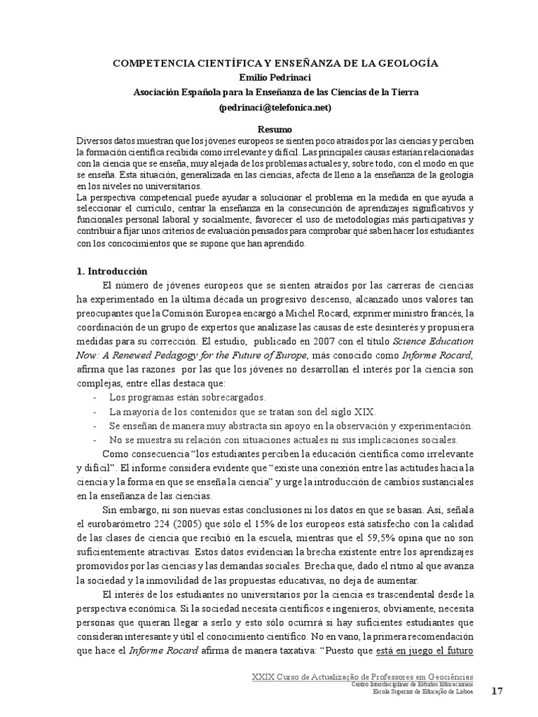 Competencia Científica y Enseñanza de La Geología | PDF | Science ...