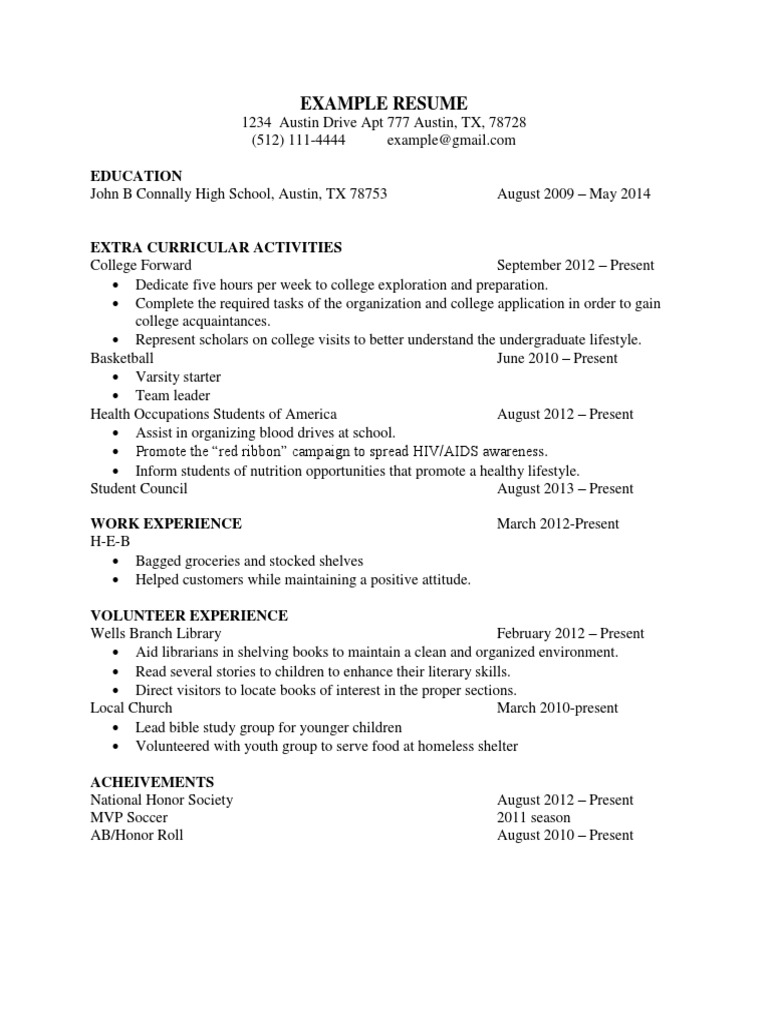 Example Student Resume Template | PDF | Social Science | Wellness