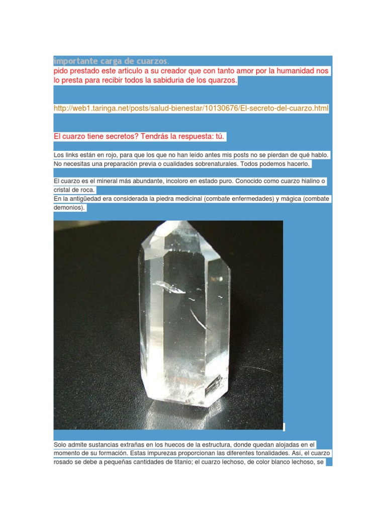 Importante Carga de Cuarzos | PDF | Cristal | Cuarzo