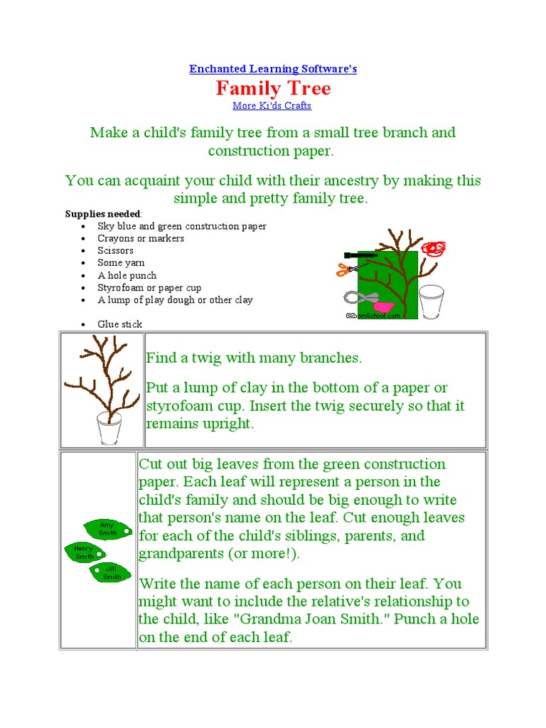 Kids' DIY Family Tree Craft | PDF | Home & Garden | Art