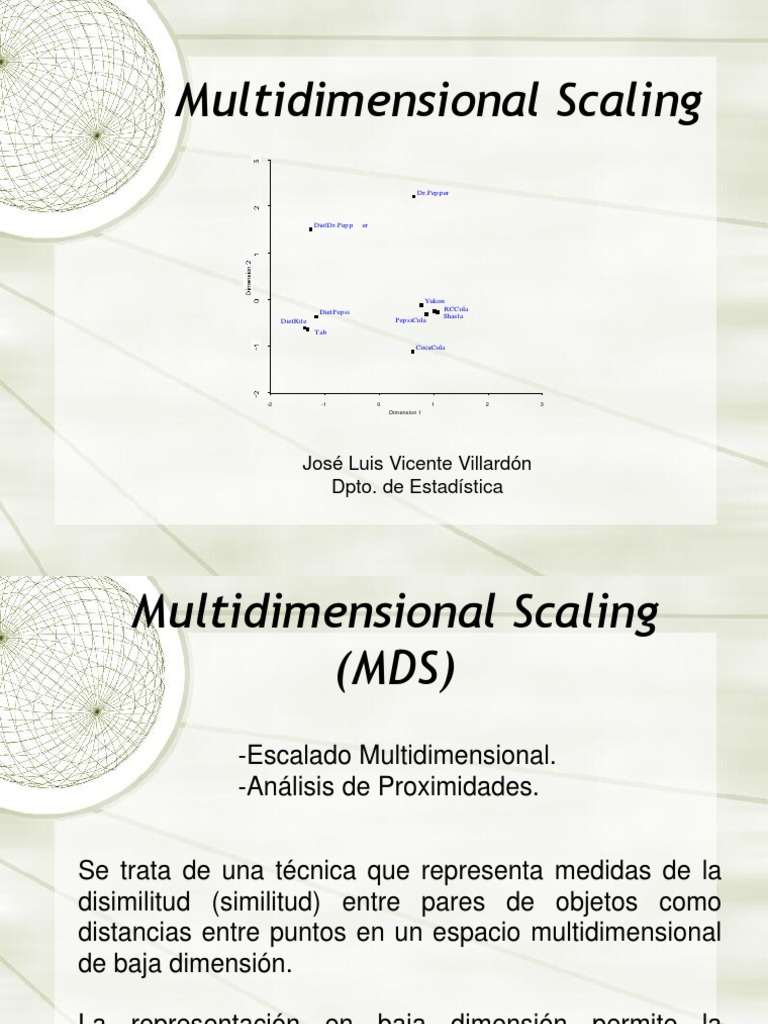 MDS Multidimensional Scaling | PDF | Espacio vectorial | Escalar ...