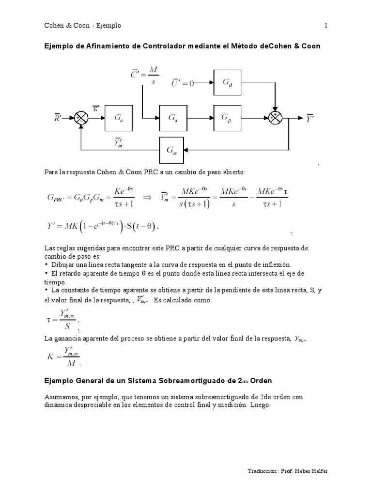 Cohen Coon Ejemplo | PDF | Pendiente | Línea (geometría)