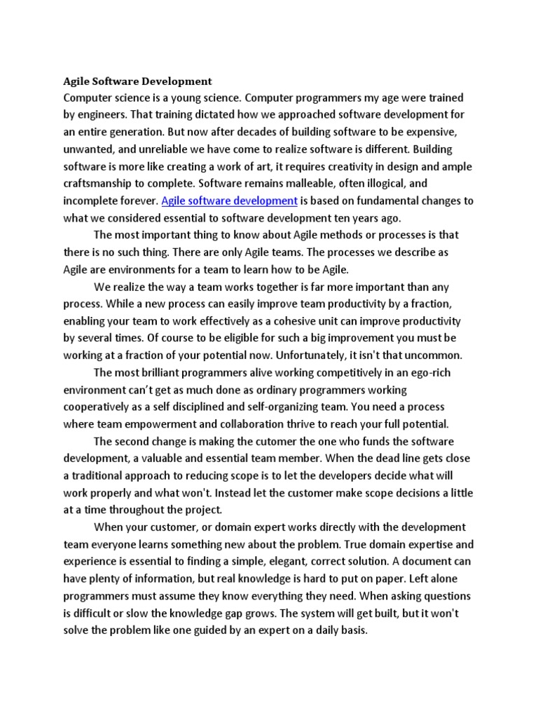 Agile Software Development Notes | PDF | Scrum (Software Development ...