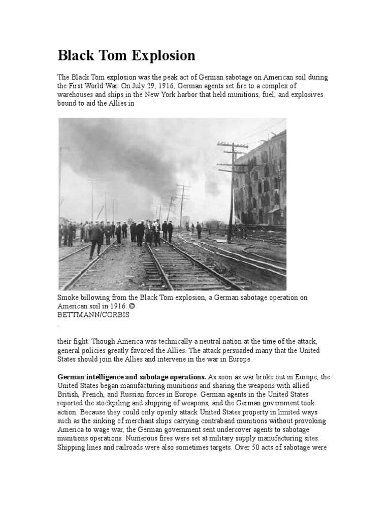 Black Tom Explosion | PDF | Sabotage | Military