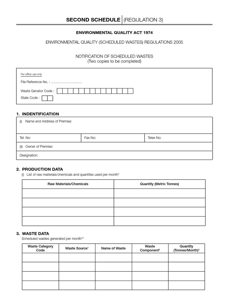 EQ-Schedule Waste-Schedule 2 PDF | PDF