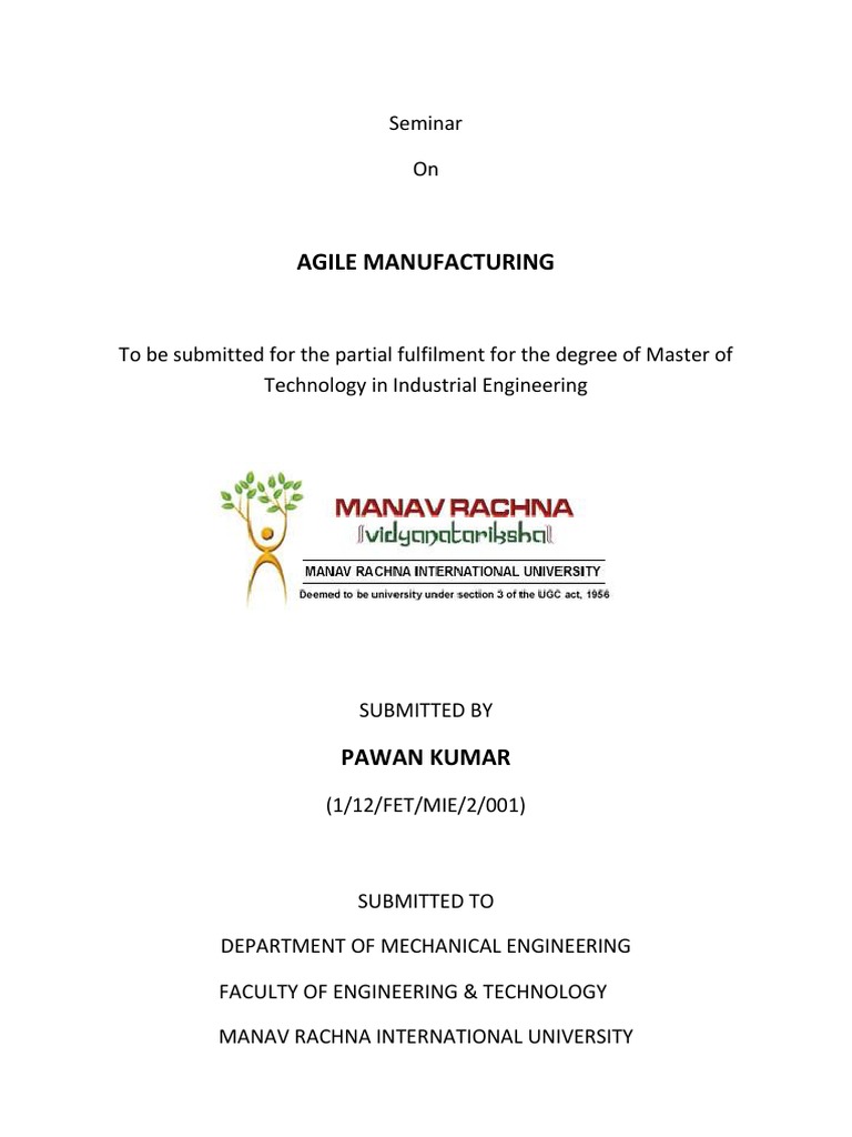 Agile Manufacturing | PDF | Depreciation | Net Present Value