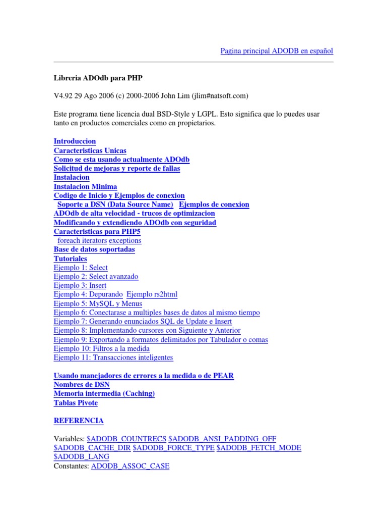 ADODBl | PDF | Active X Data Objects | Postgre Sql